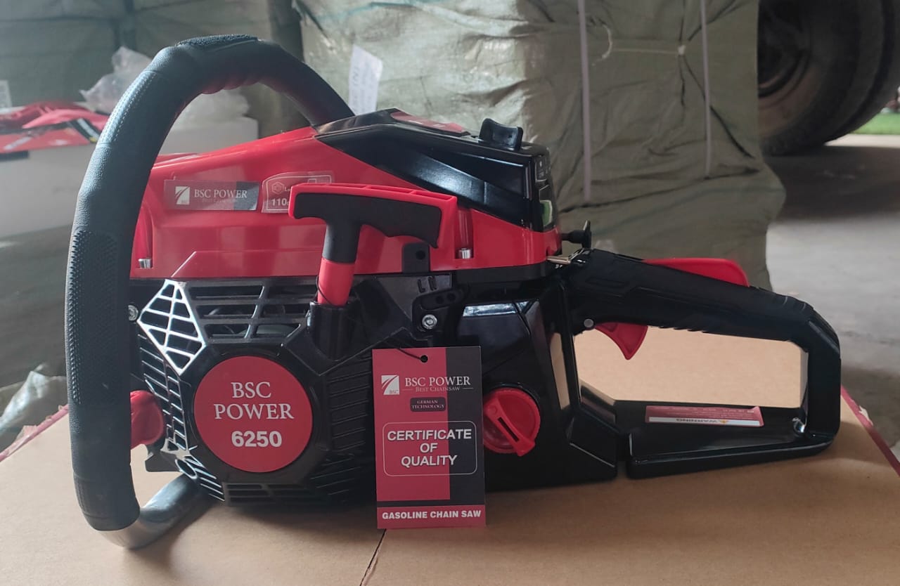 BSC POWER-6250 Chain Saw Heavy Duty with 62cc 2 Stroke 2.7KW Petrol ...