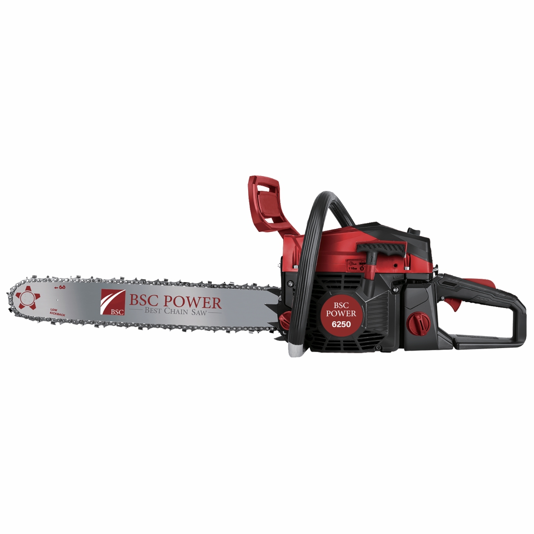 BSC POWER-6250 Chain Saw Heavy Duty with 62cc 2 Stroke 2.7KW Petrol ...